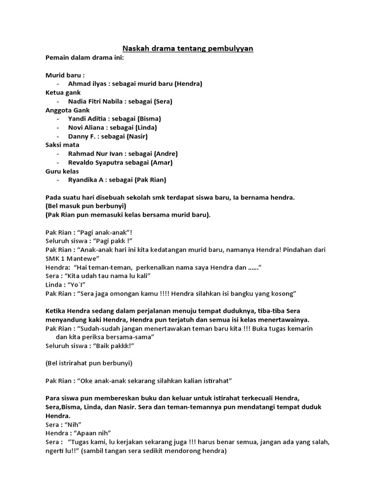 Naskah Drama Bindo | PDF | Griya & Taman