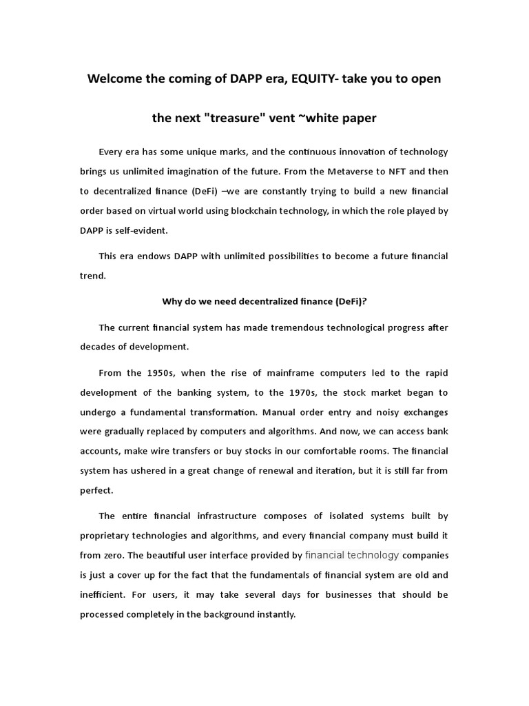 Equity White Paper | Download Free PDF | Economies | Computing