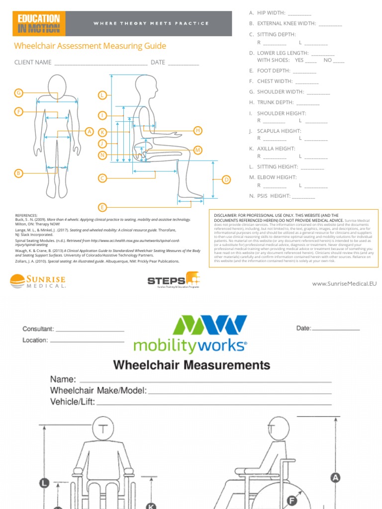 Attachemnt A - Body and Wheelchair Measurement | PDF | Wheelchair ...
