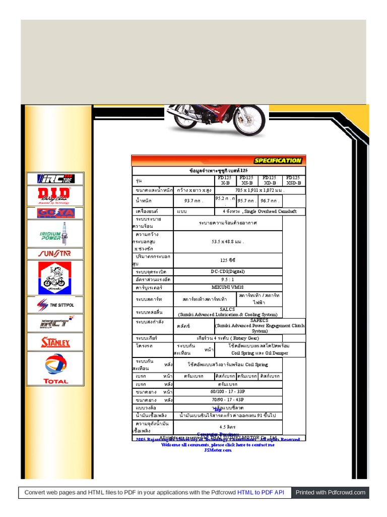 Bugninetech Tripod Com Suzuki Best125 HTM | PDF