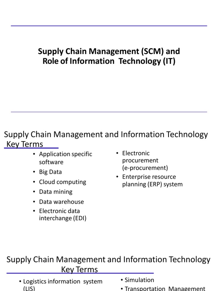 Week 09 (Role of IT in SCM) | PDF | Supply Chain Management | Cloud Computing
