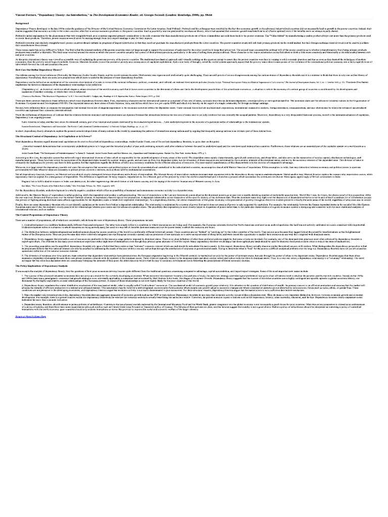 Dependency Theory (An Introduction) | PDF