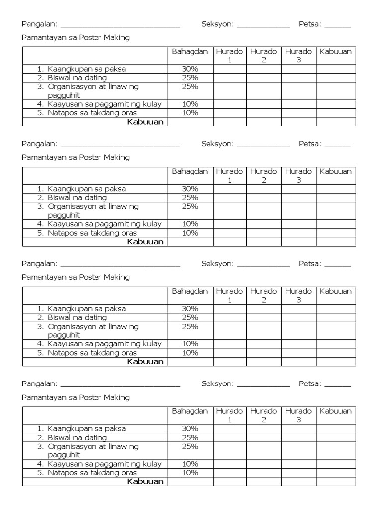 Pamantayan Sa Poster Making | PDF