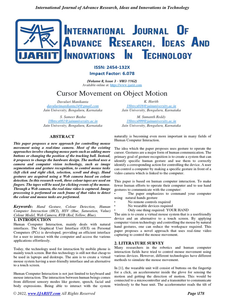 Cursor Movement | Download Free PDF | Graphical User Interfaces ...