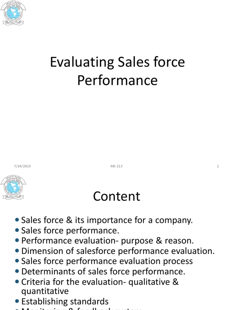 Evaluatine Sales Force Performance | PDF | Sales | Performance Appraisal