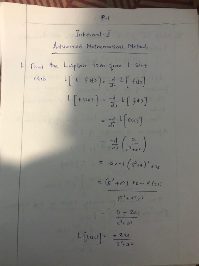 Advanced Mathematical Methods Internal 2 | PDF Advanced Mathematical Methods Internal 2 | PDF