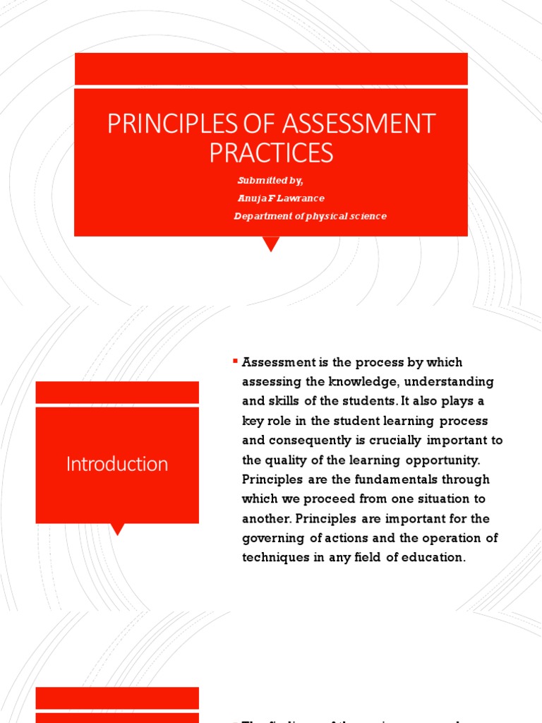 Principles of Assessment Practices | PDF | Educational Assessment ...