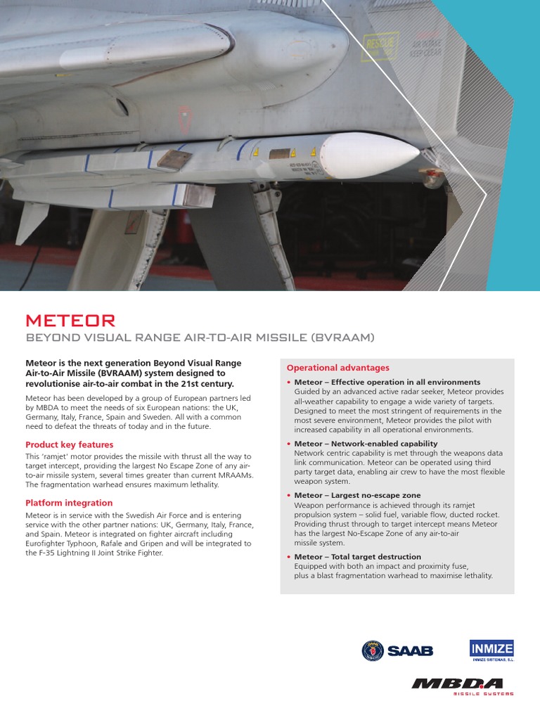 2018 METEOR Datasheet | PDF | Missile | Missile Types