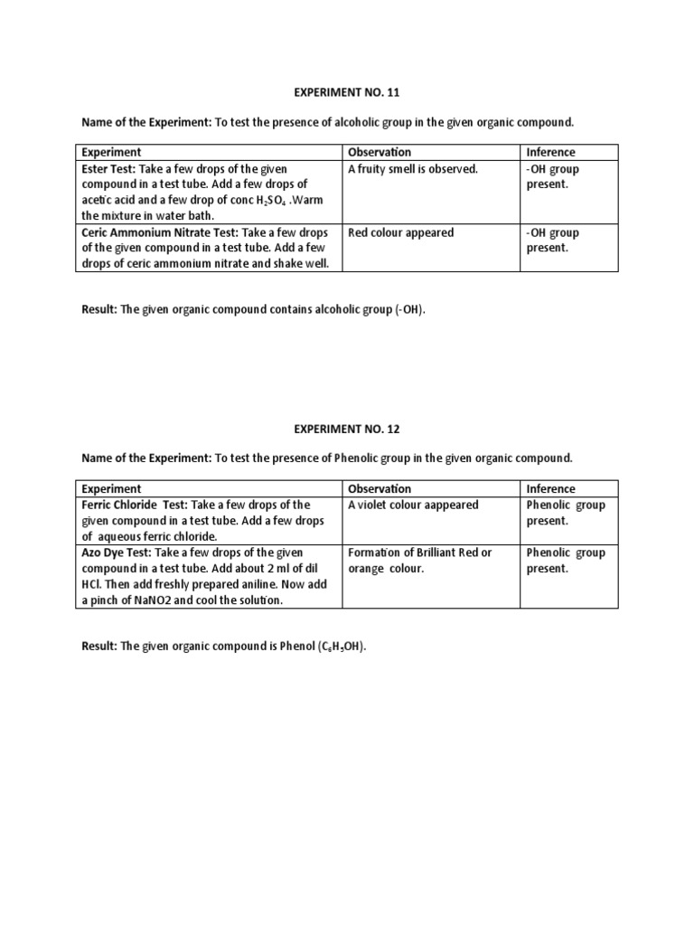 Organic Experiments | PDF | Ester | Chemistry