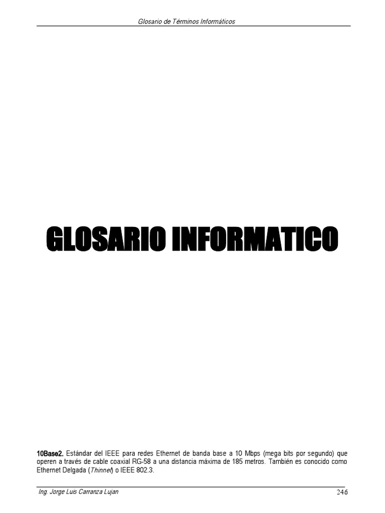 Glosario Informatico | PDF