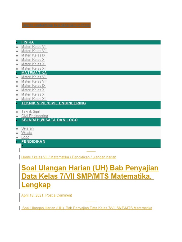 Soal Penyajian Data | PDF