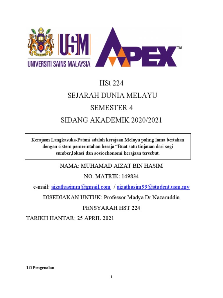 HST 224 | PDF | Sejarah