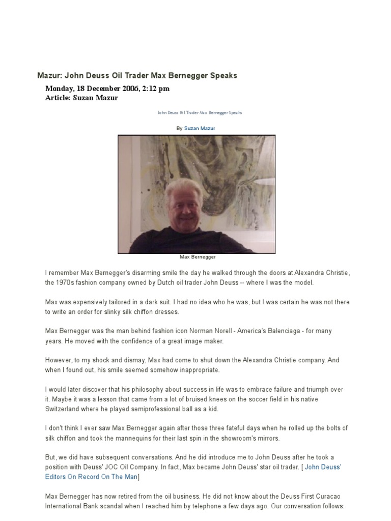 John Deuss-Max Bernegger - Joc Oil Co.14711 | PDF | Petroleum | Soviet ...