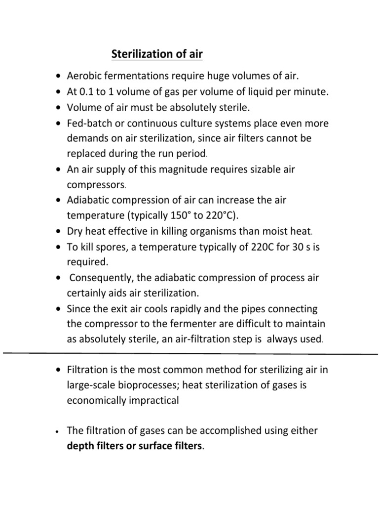 Sterilization of Air | PDF | Filtration | Sterilization (Microbiology)