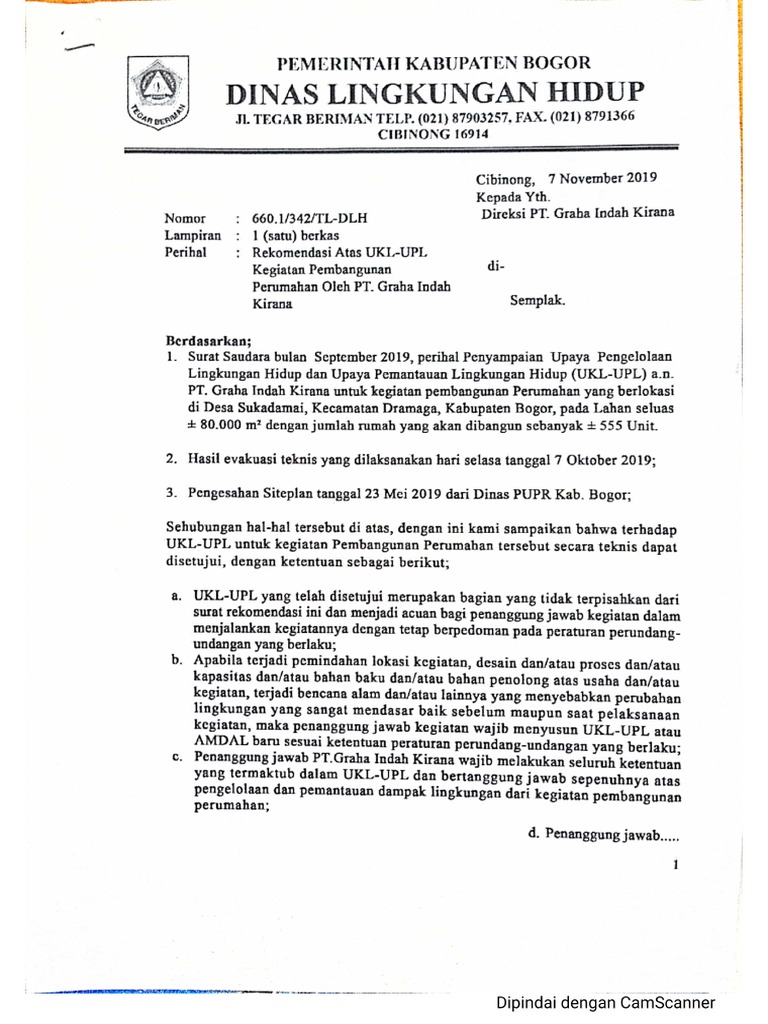 Rekomendasi UKL-UPL | PDF