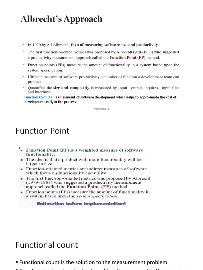 Albrecht's Function Point Albrecht's Approach | PDF | Input/Output ...