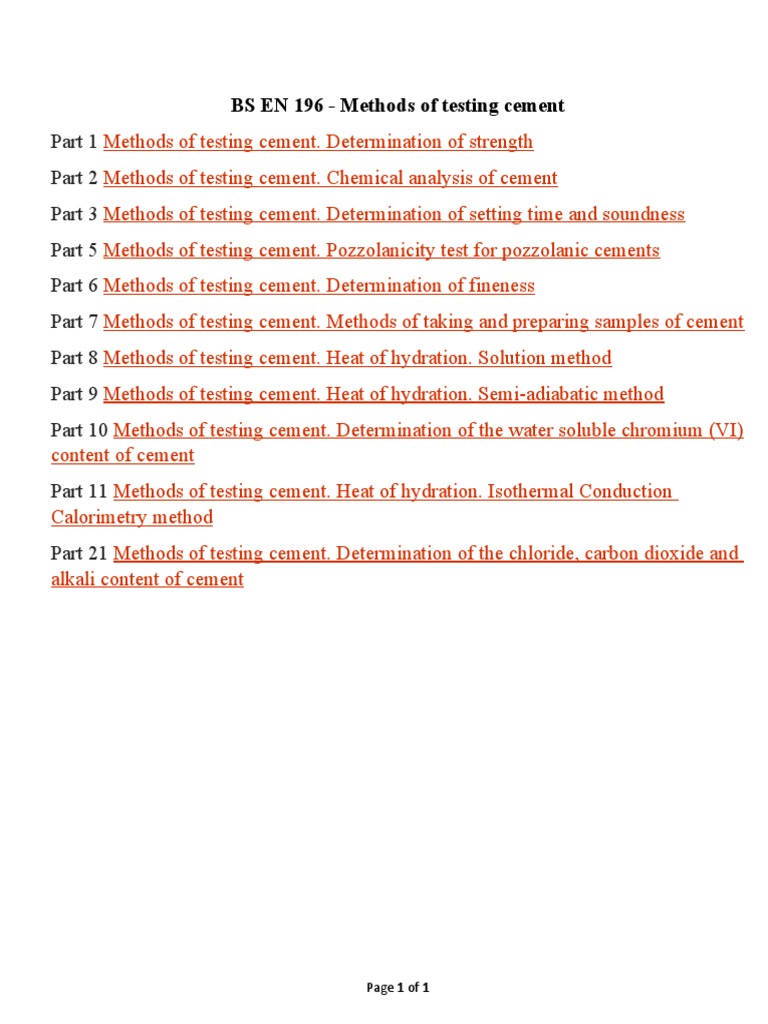BS EN 196 - Parts | PDF
