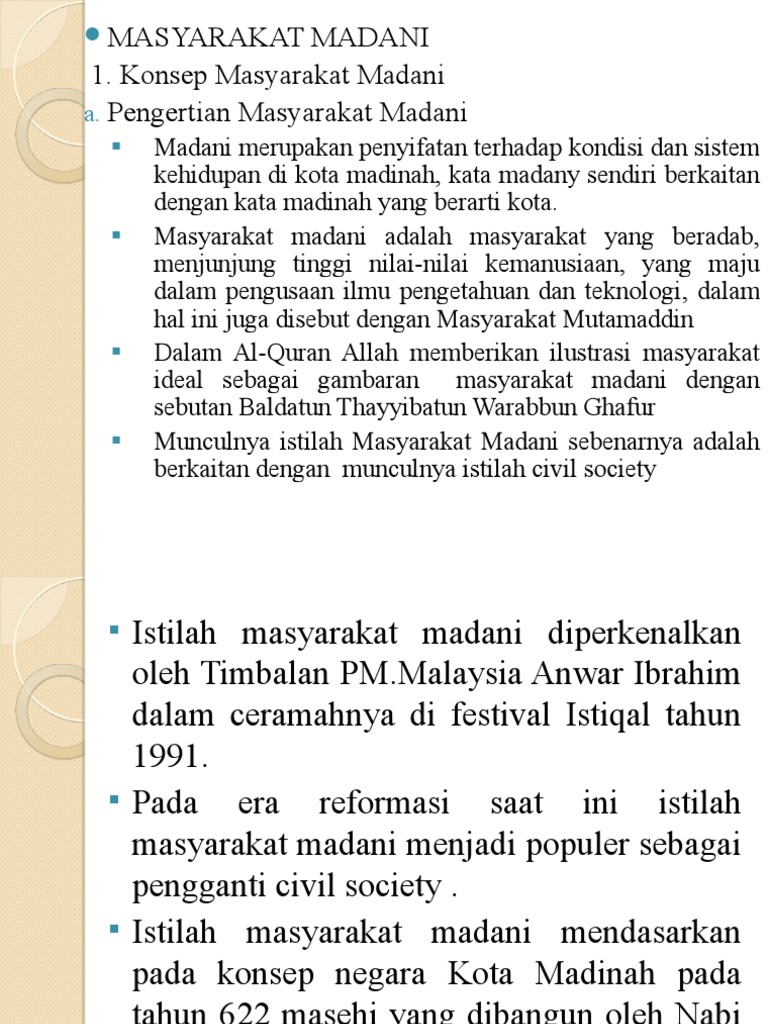 Masyarakat Madani | PDF | Politik | Ilmu Sosial