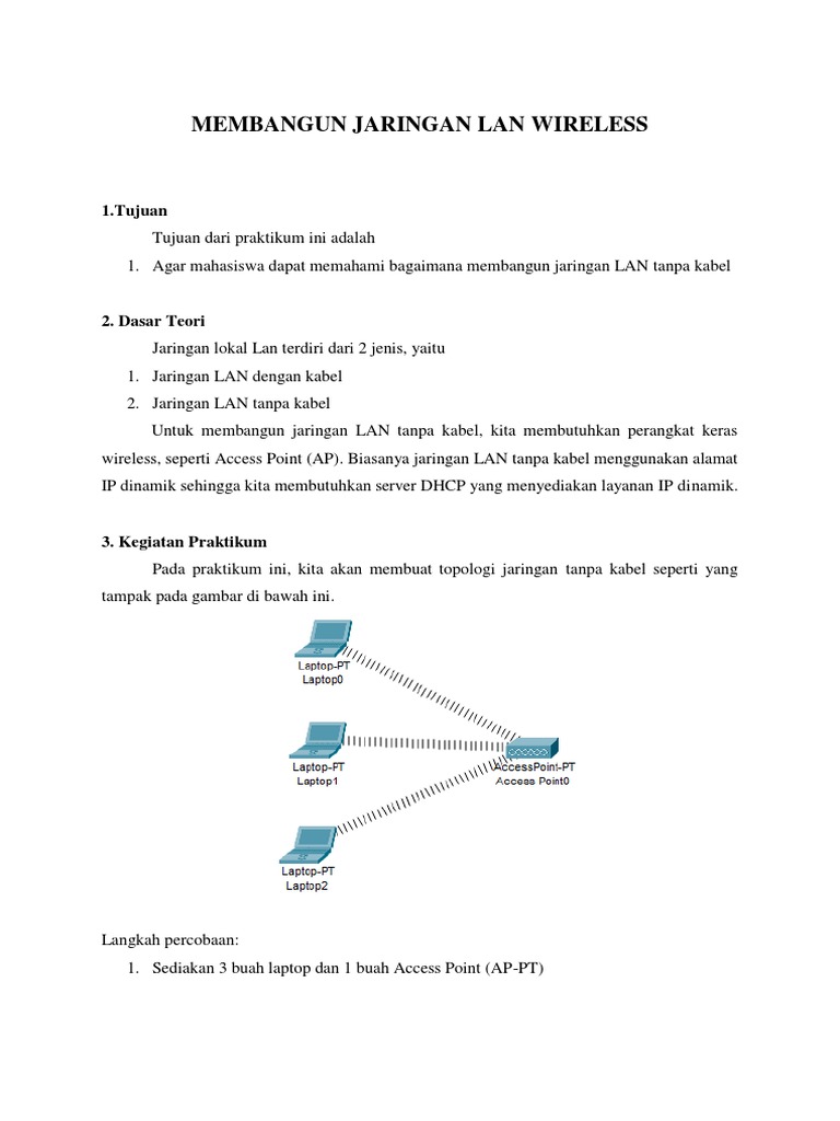 Membangun Jaringan LAN Nirkabel | PDF | Komputer | Teknologi & Rekayasa