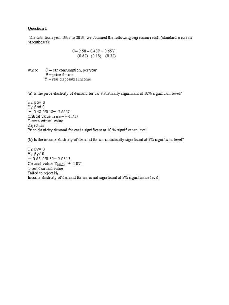 Tutorial 7 | PDF | Statistical Significance | Coefficient Of Determination