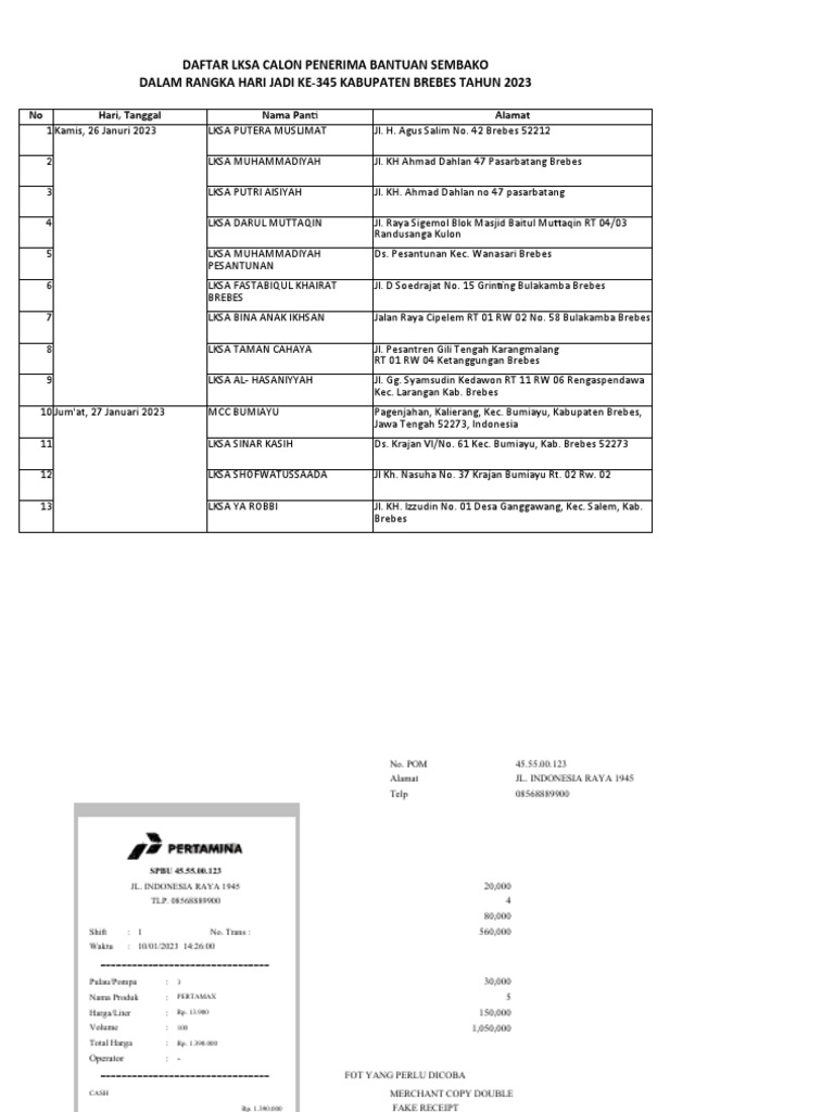 Struk Spbu New | PDF