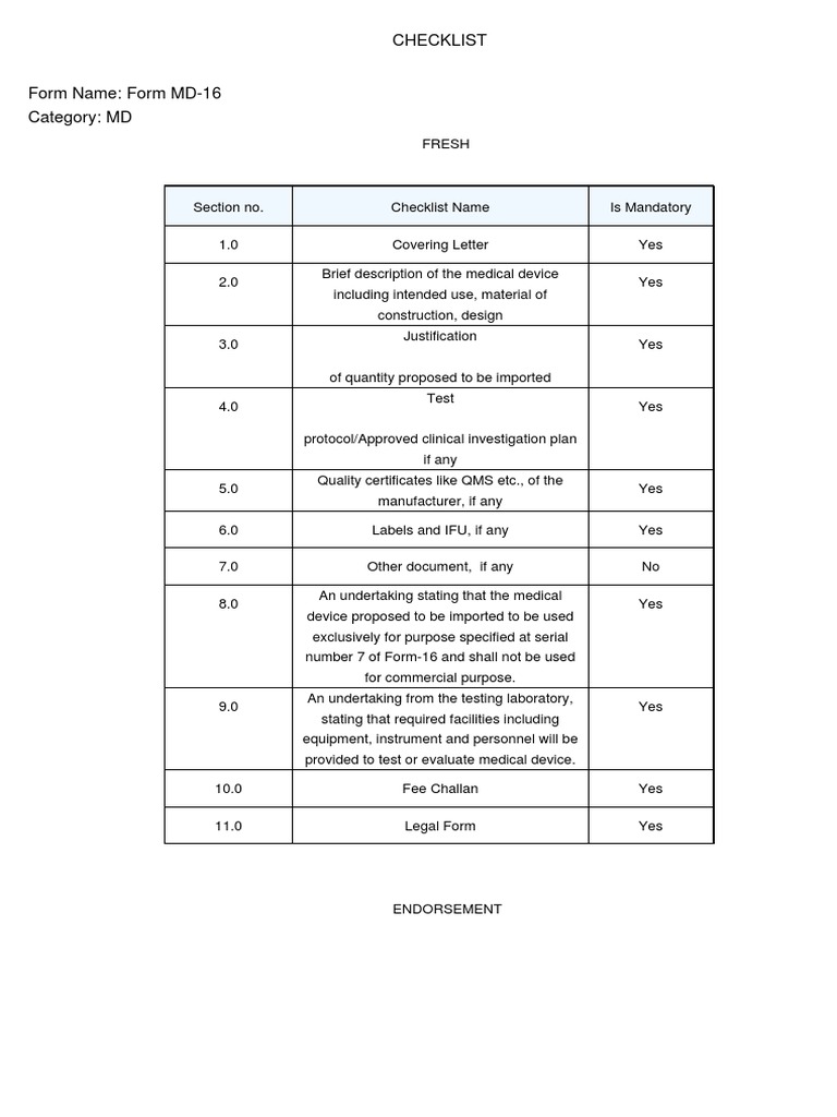 ReportChecklist MD16 | PDF | Medical Device | Quality Management System
