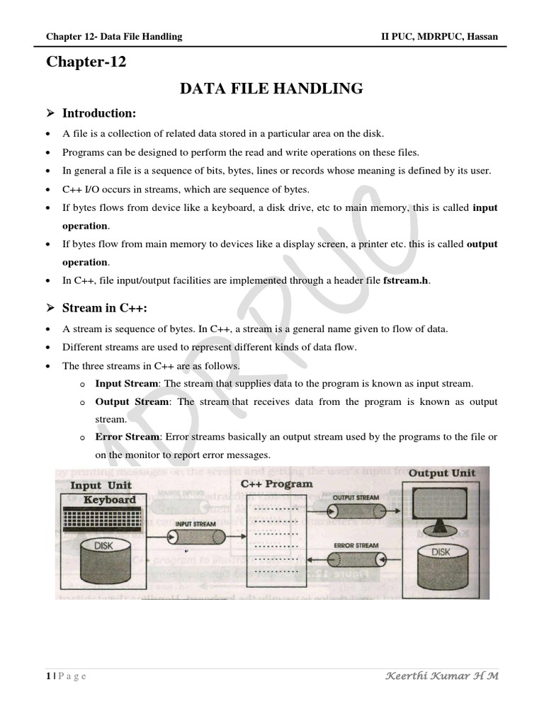 Chapter 12 Data File Handling | PDF | Pointer (Computer Programming) | Computer File