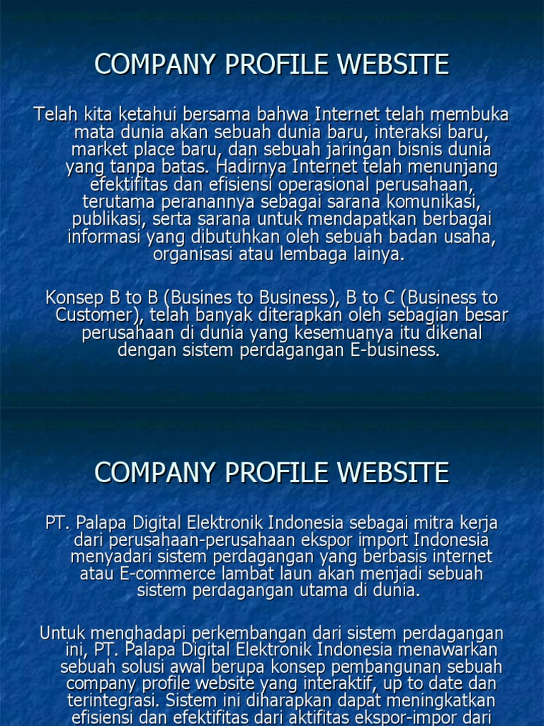 Solusi Website Profil Perusahaan Interaktif | PDF
