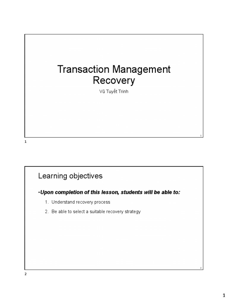 Slides12 Transaction Recovery Pdf Database Transaction Operating System Technology