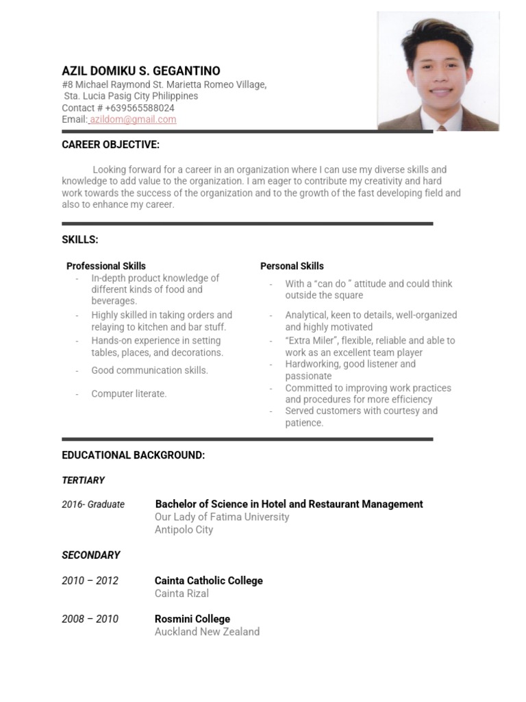 Miko Resume 3 | PDF | Manila