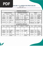 Grade 2 Class Program 2022-2023 | PDF