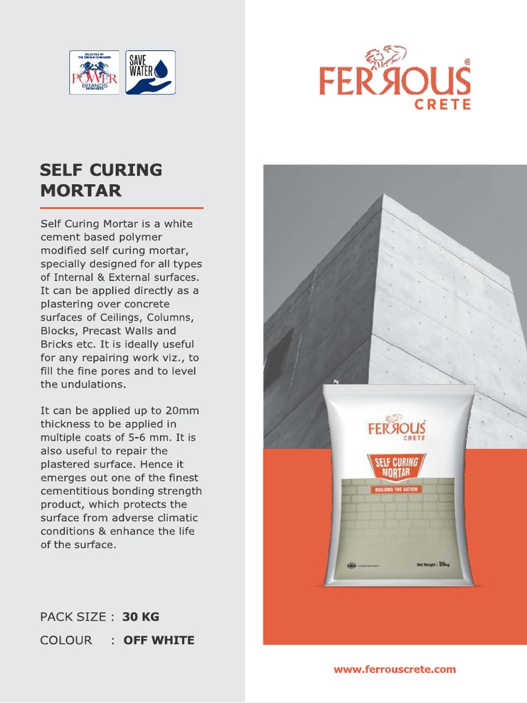 TDS Ferro Self Curing Mortar | PDF