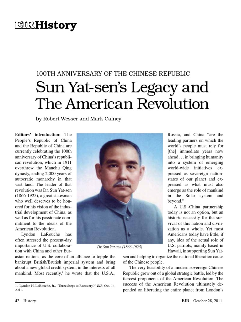 Sun Yat-Sen's Legacy and The American Revolution: History | PDF | China ...