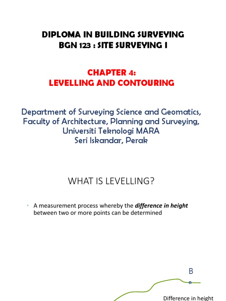 DBT123 Chapter 2 Levelling | PDF | Contour Line | Surveying