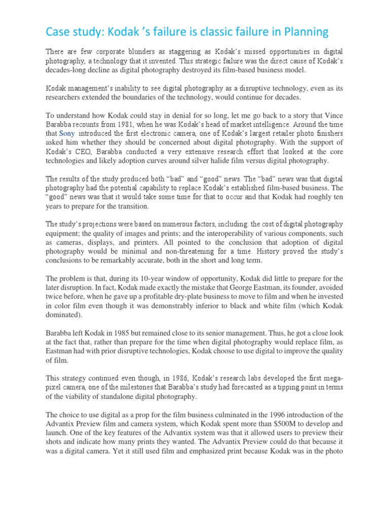 Kodak Case Study | PDF