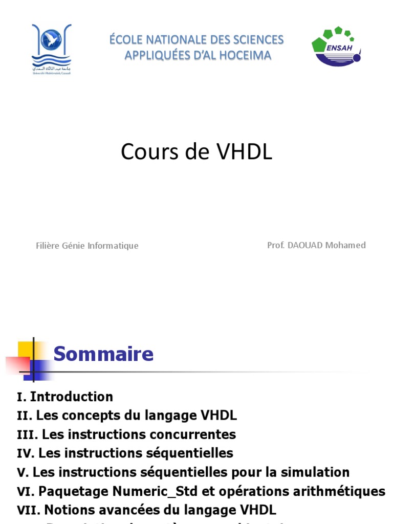 Cours VHDL | PDF | VHDL | Programmation informatique