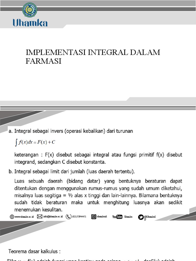 Implementasi Integral Dalam Farmasi | PDF