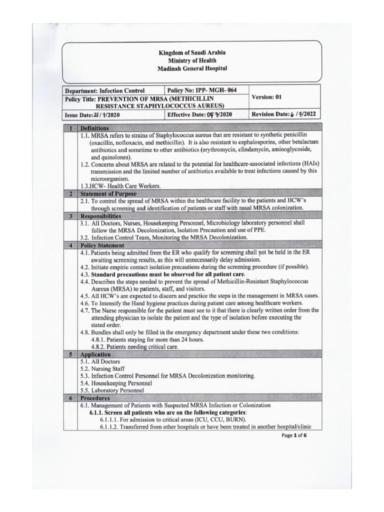 64.prevention of MRSA | PDF
