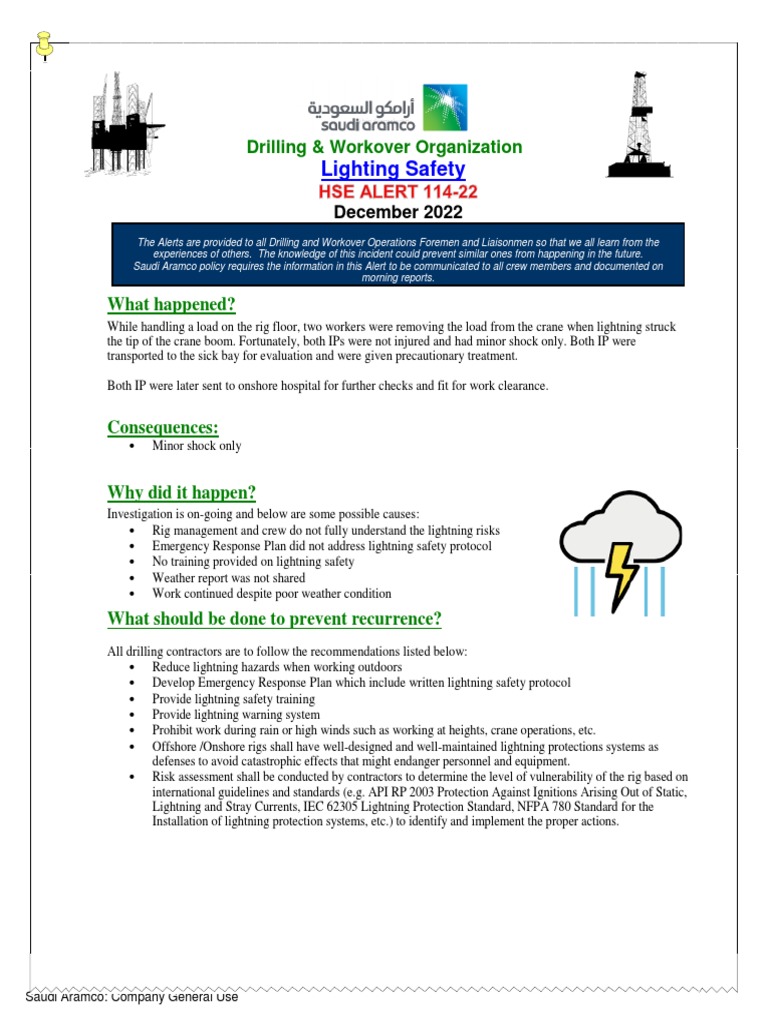 HSE Alert - Lightning Safety | Download Free PDF | Risk | Safety