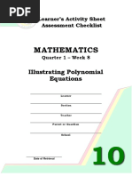 MATH 10 - Illustrating Polynomials | PDF | Polynomial | Equations