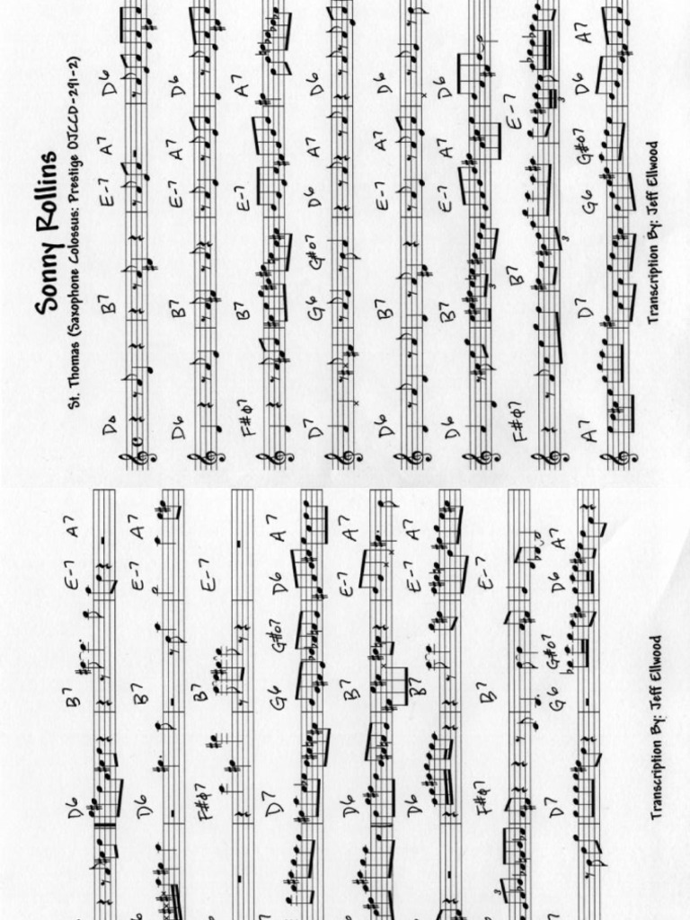 Sonny Rollins_St Thomas Solo Transcription