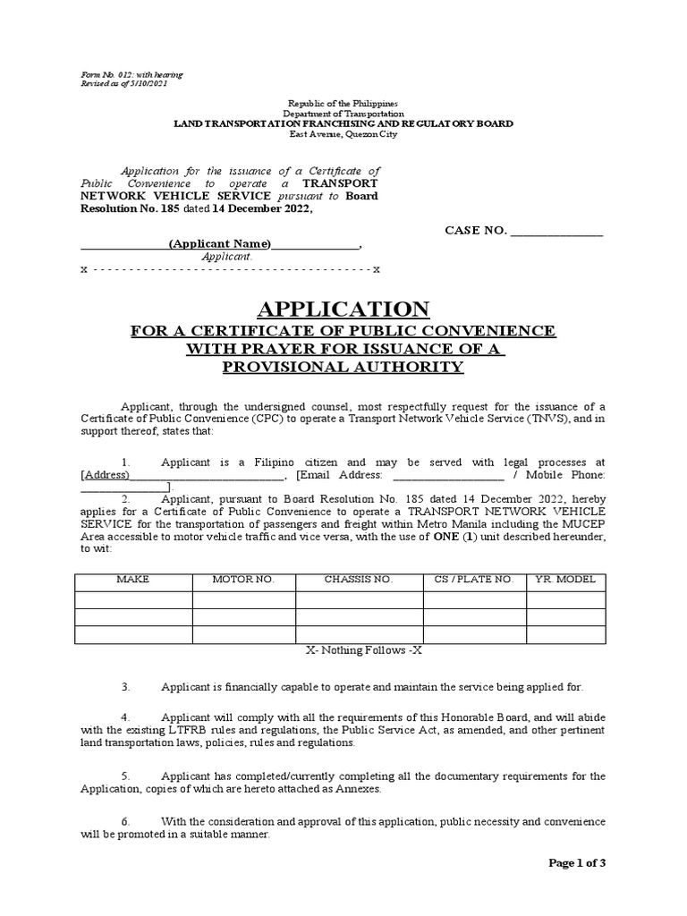 Updated Application - New CPC | Download Free PDF | Government