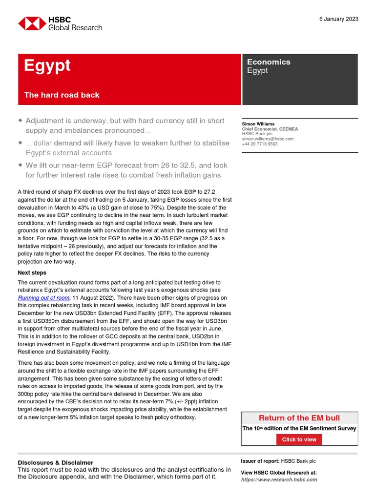 Egypt: Economics | PDF | Hsbc | Securities (Finance)
