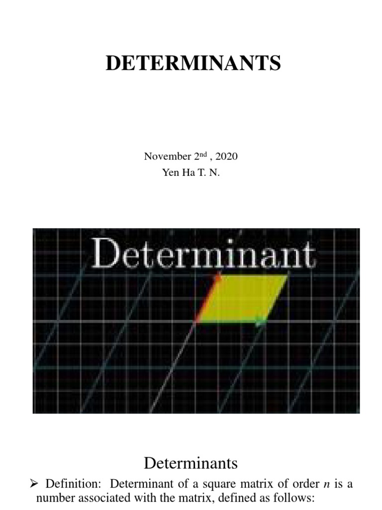 Unit07 Determinants | PDF | Determinant | Algebra