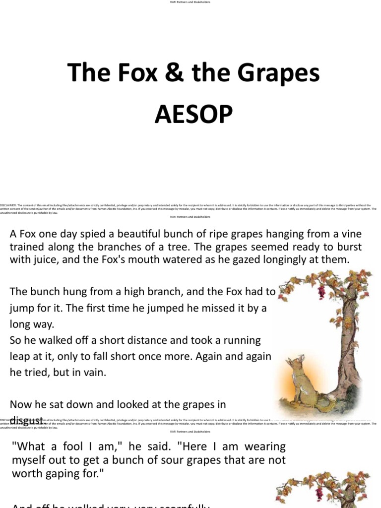 The Fox & The Grapes | PDF