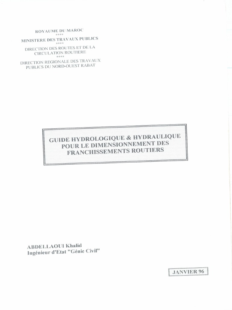 Guide Hydrologie Et Hydraulique Pour Le Dimensionnement Des ...
