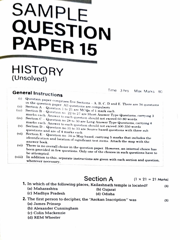 Unsolved Sample Paper 5 | Download Free PDF | Multiple Choice