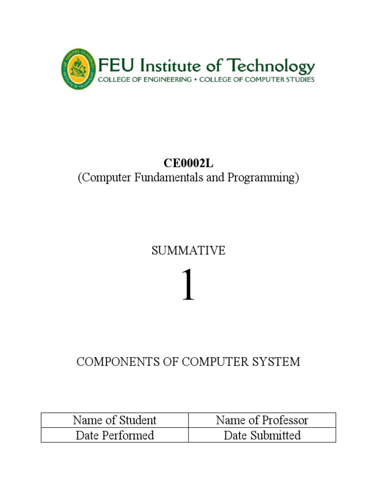 Technical Summative Assessment 1 | Download Free PDF | Random Access Memory | Central Processing ...