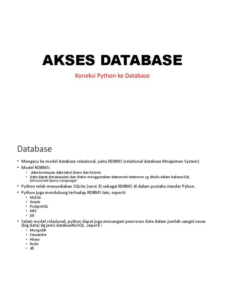 Materi-7 - Koneksi Database Dan Python - RZL | PDF